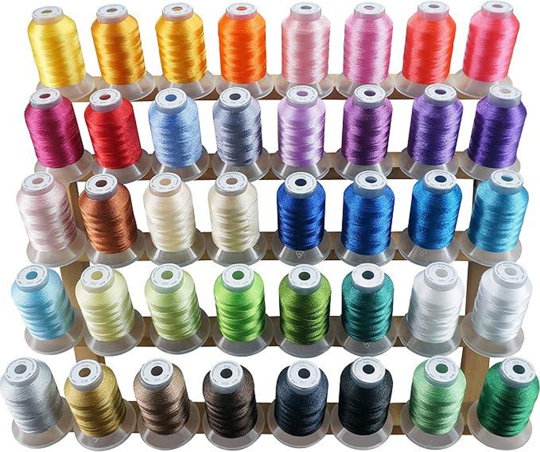 40 Vibrant Polyester Embroidery Machine Thread Spools - Colorful ...