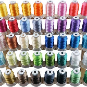 40 Vibrant Polyester Embroidery Machine Thread Spools - Colorful ...