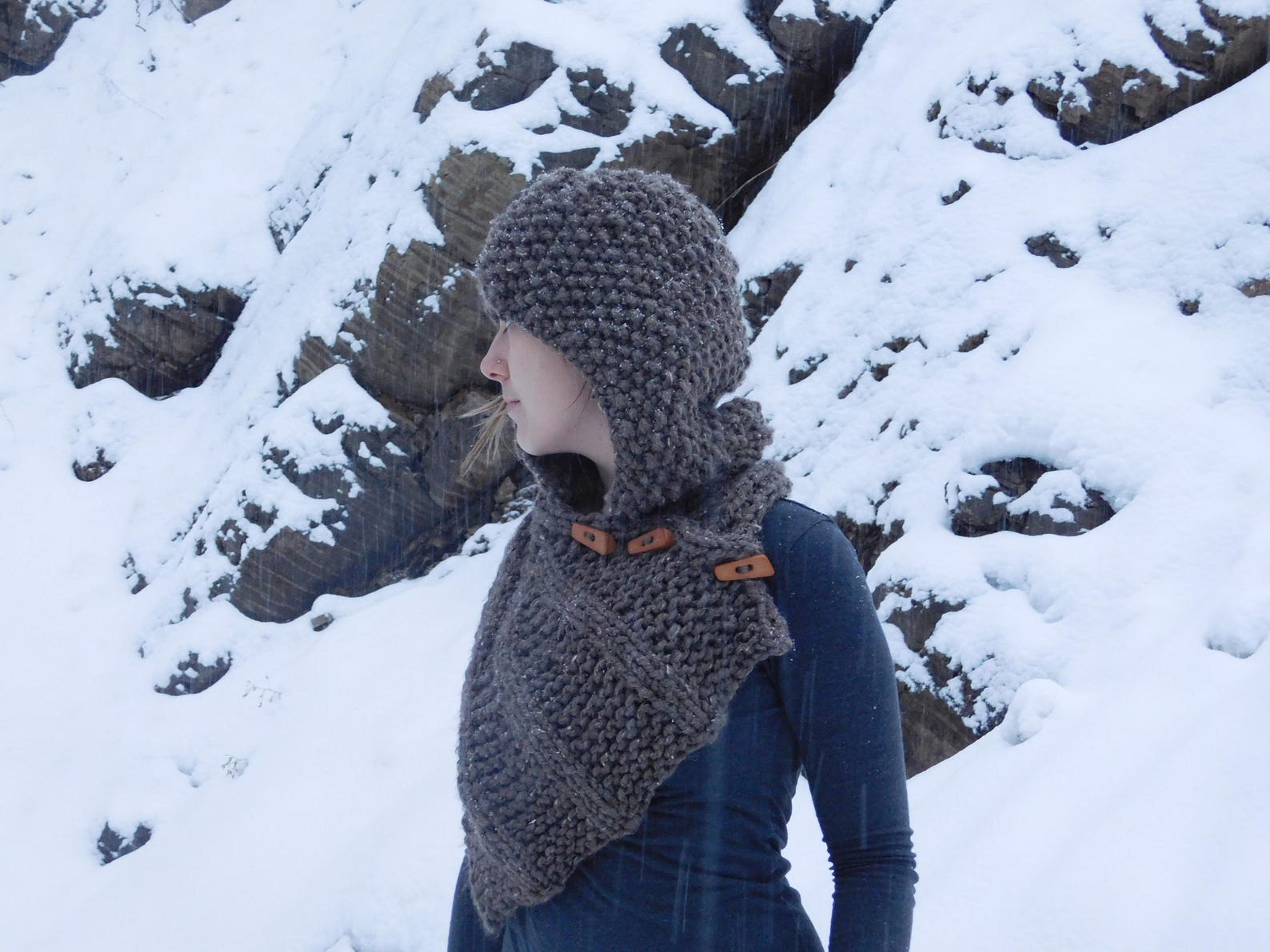 Knitted Hooded Dragon Wing Cowl, Bat Wing Hooded Scarf, **pattern** - Etsy