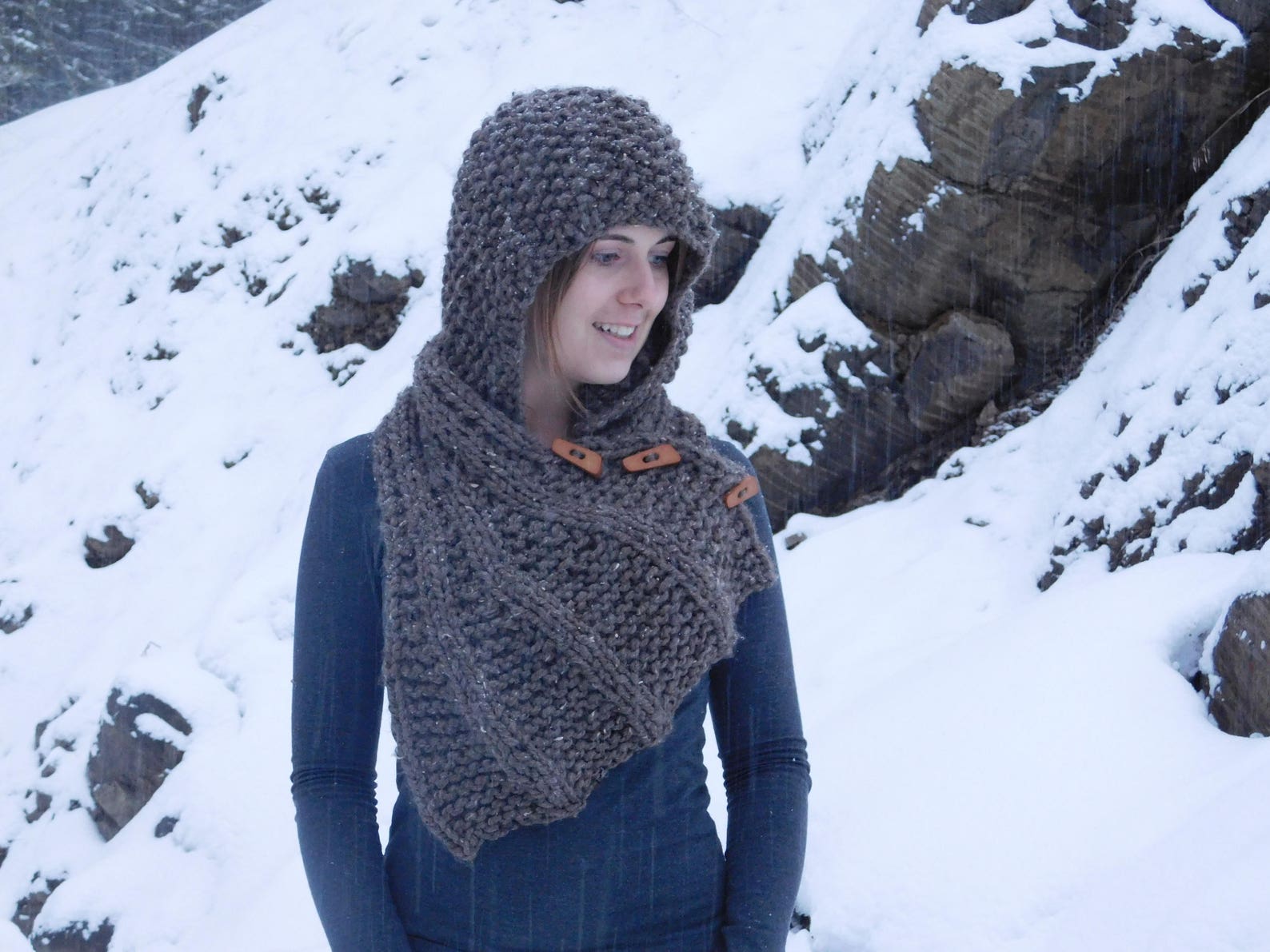 Knitted Hooded Dragon Wing Cowl, Bat Wing Hooded Scarf, **pattern** - Etsy
