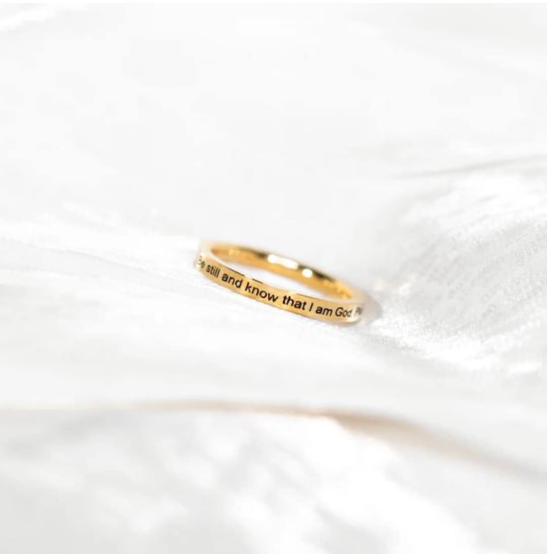 BE STILL, Ring, Stainless Rose Gold, Silver and Gold, Faith, Scripture ...