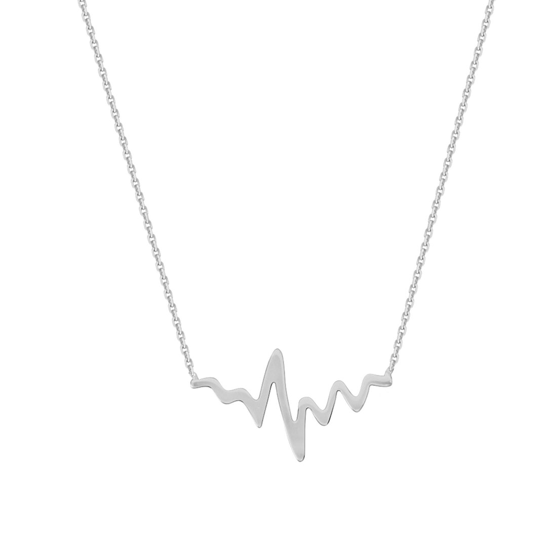 Sterling Silver Lifeline Pulse Necklace/ Heart Beat Necklace - Etsy