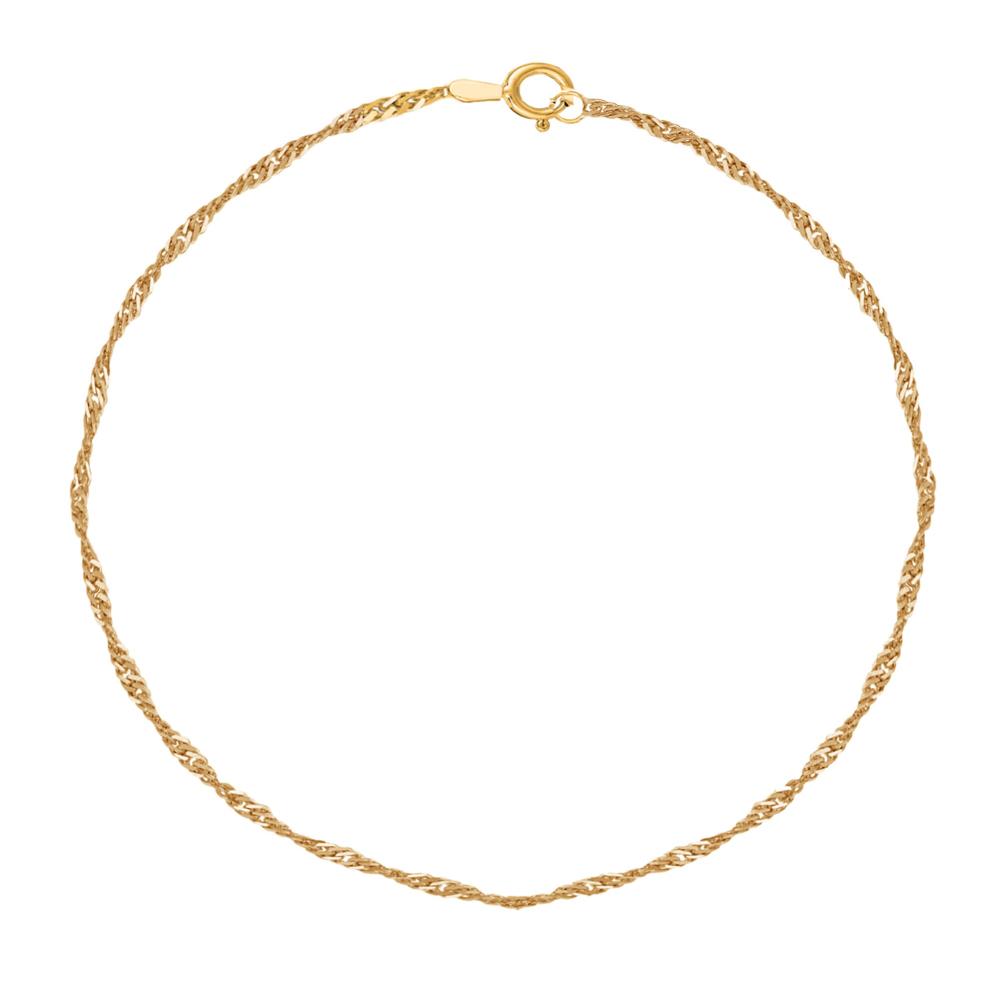 10K Gold Diamond Cut Singapore Chain Anklet / Ankle Bracelet / - Etsy