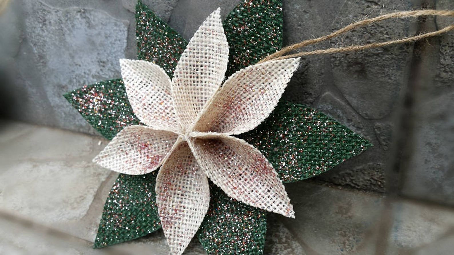 Christmas Decorations/white Christmas Tree Poinsettias/burlap - Etsy