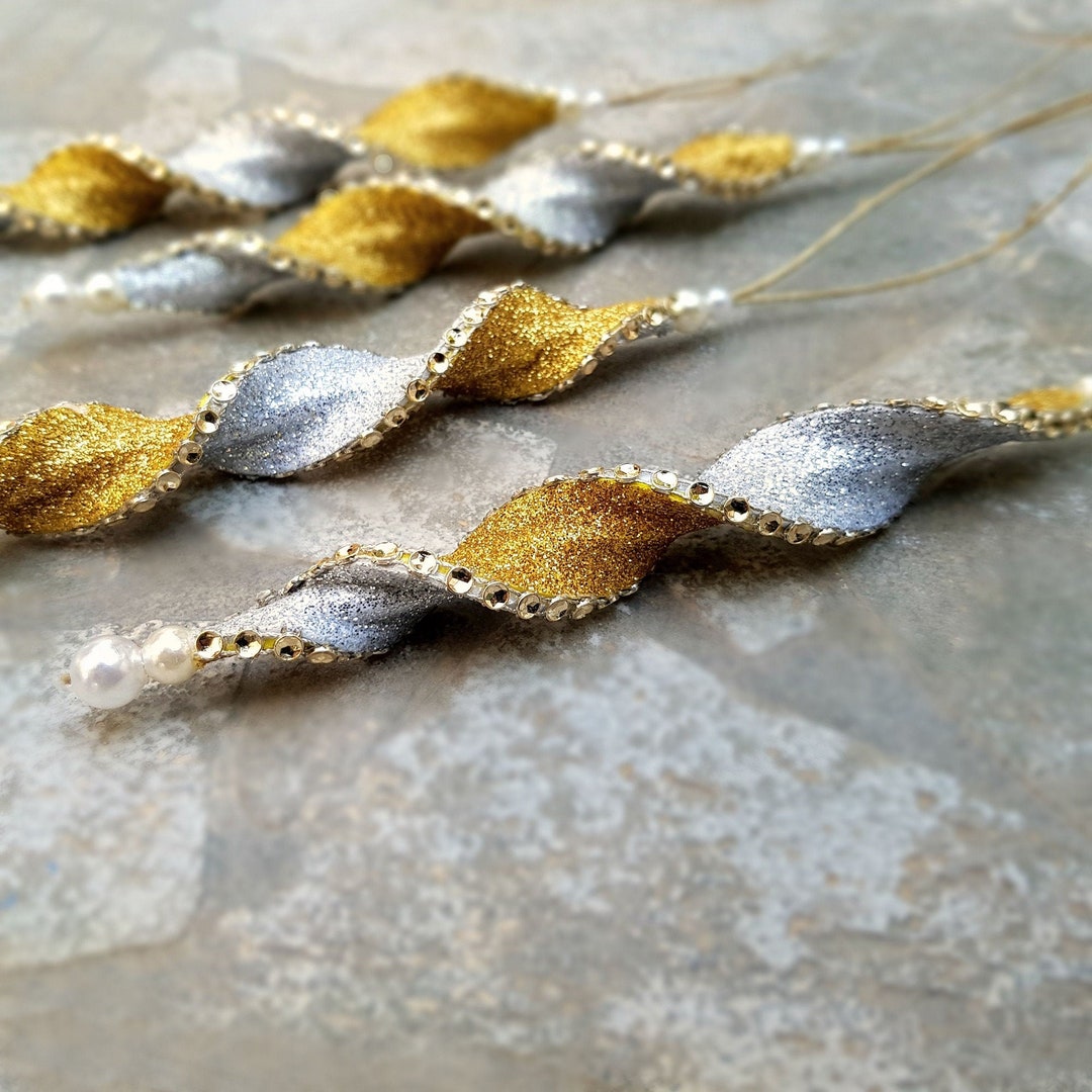 Golden Twisted Icicles/icicle Decorations/christmas Tree Decoration ...