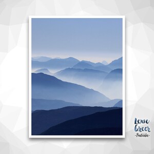 Mountain Print, Mountain Photo, Blue Mountains, Denim Blue, Printable ...