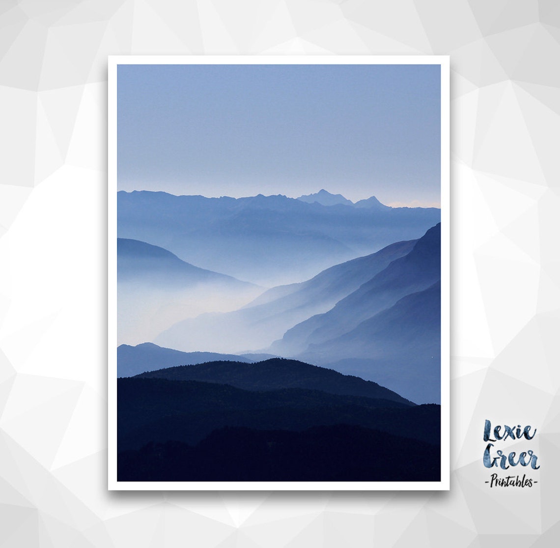 Blue Mountains Print, Denim Blue, Mountain Scene, Mountain Photo ...