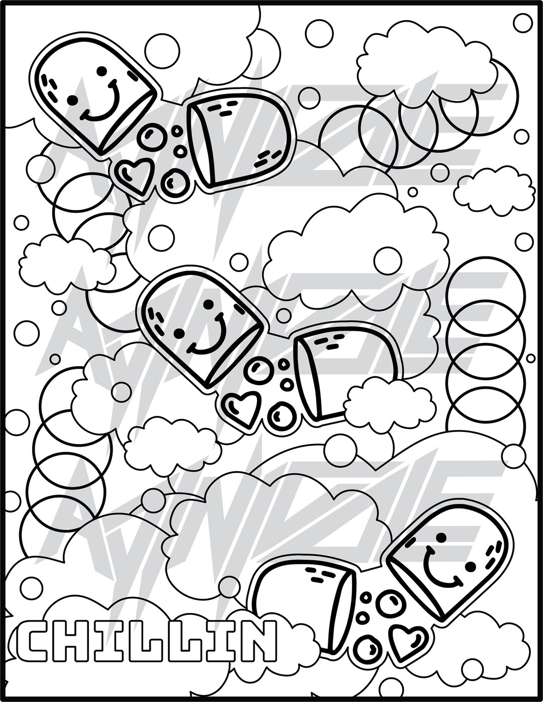 Chillin Coloring Page - Etsy