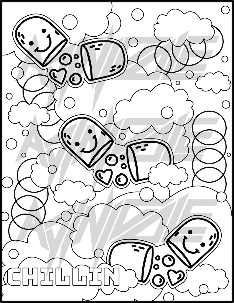 Chillin Coloring Page - Etsy