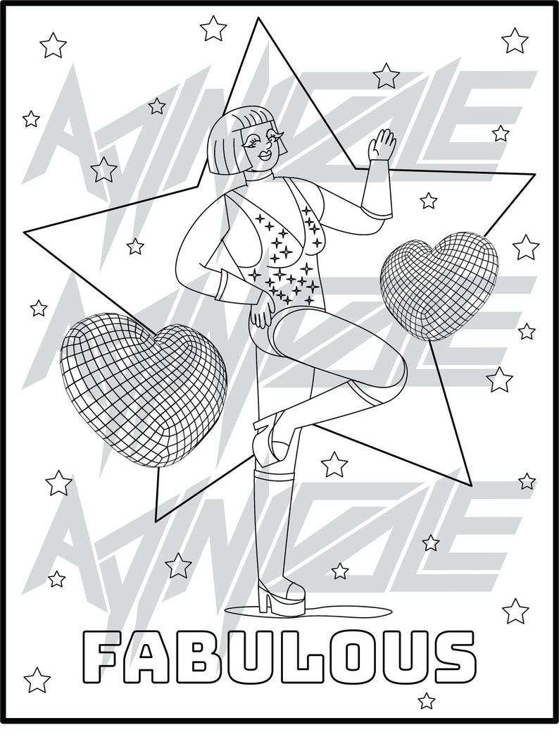 Fabulous Drag Queen Coloring Page - Etsy