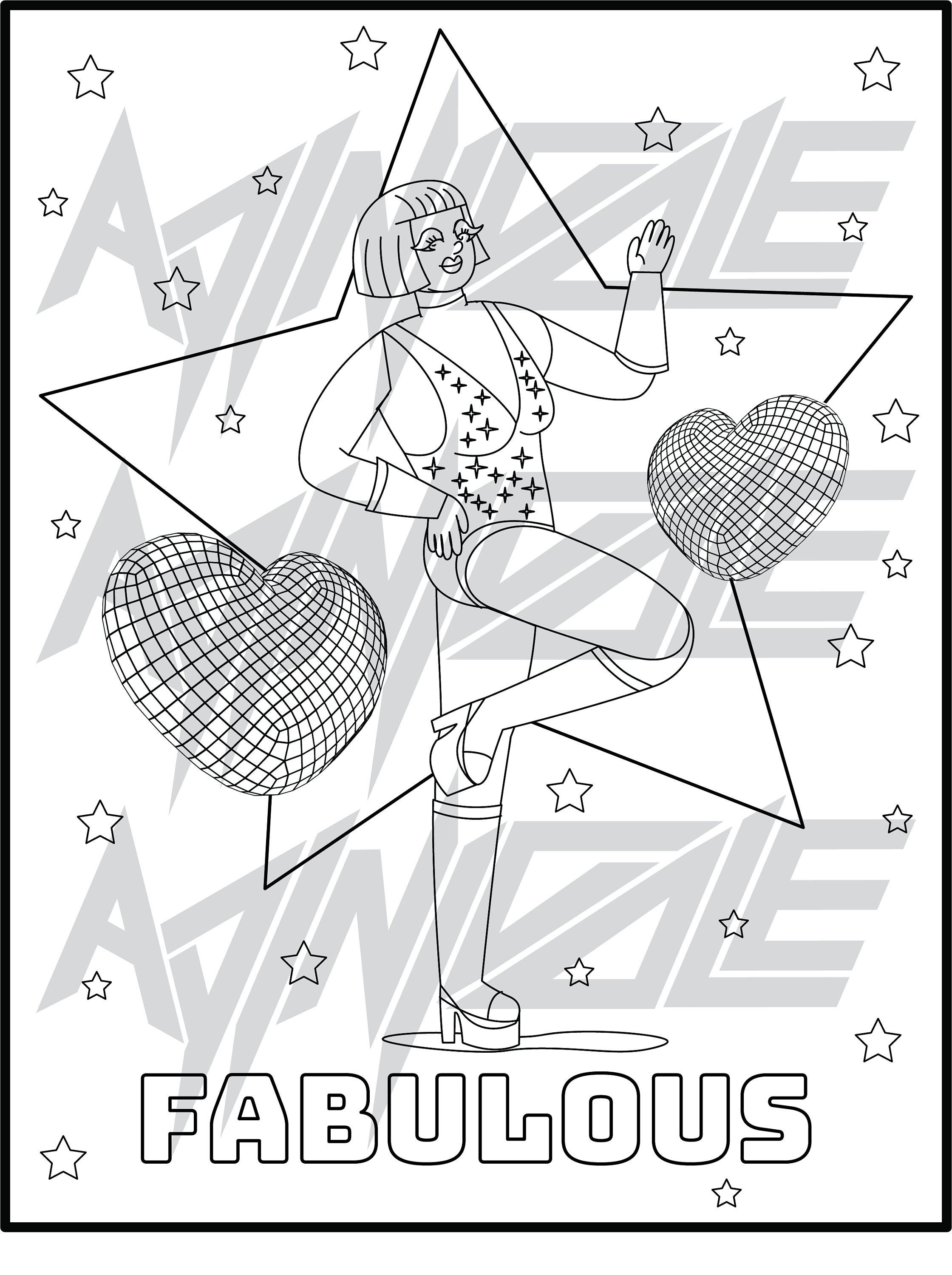 Fabulous Drag Queen Coloring Page - Etsy