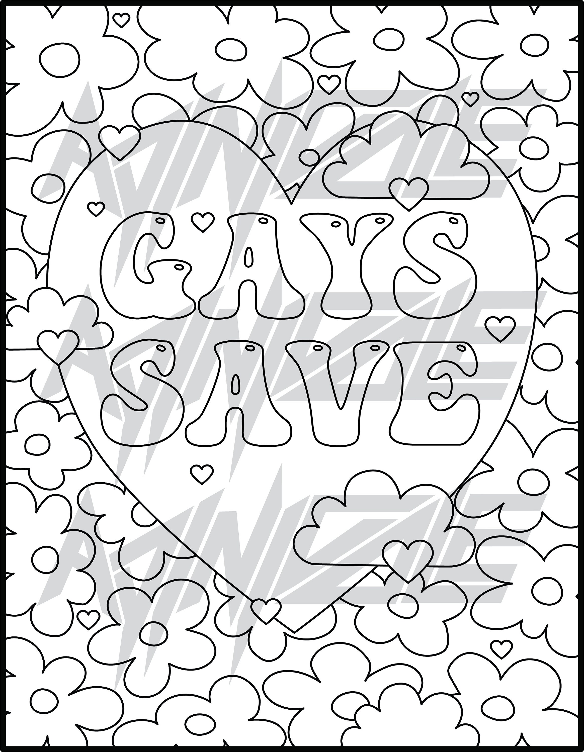 Gays Save PDF Coloring Page - Etsy