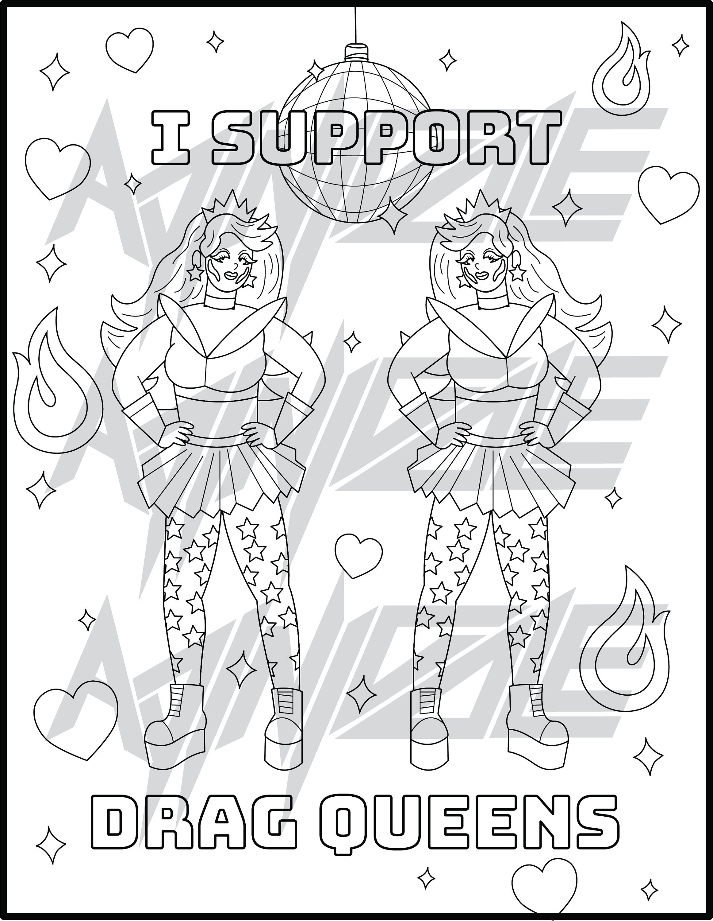 Fabulous Drag Queen Coloring Page - Etsy