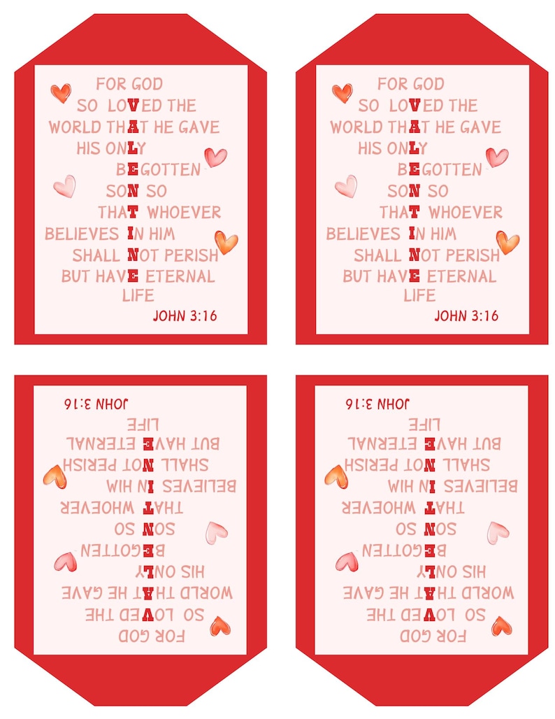 Jesus Valentine John 3:16 Christian God Loved the World Valentine ...