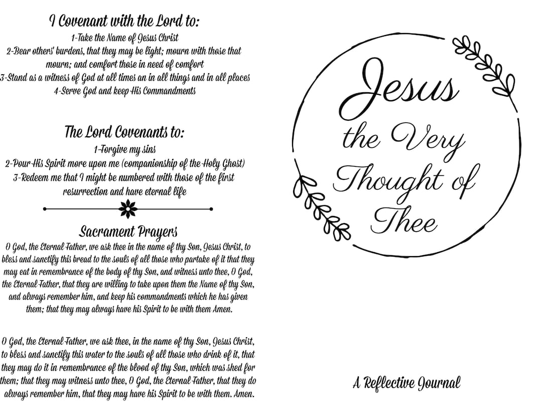 Sacrament Journal/jesus Journal/journal/christ/printable Journal/lds ...