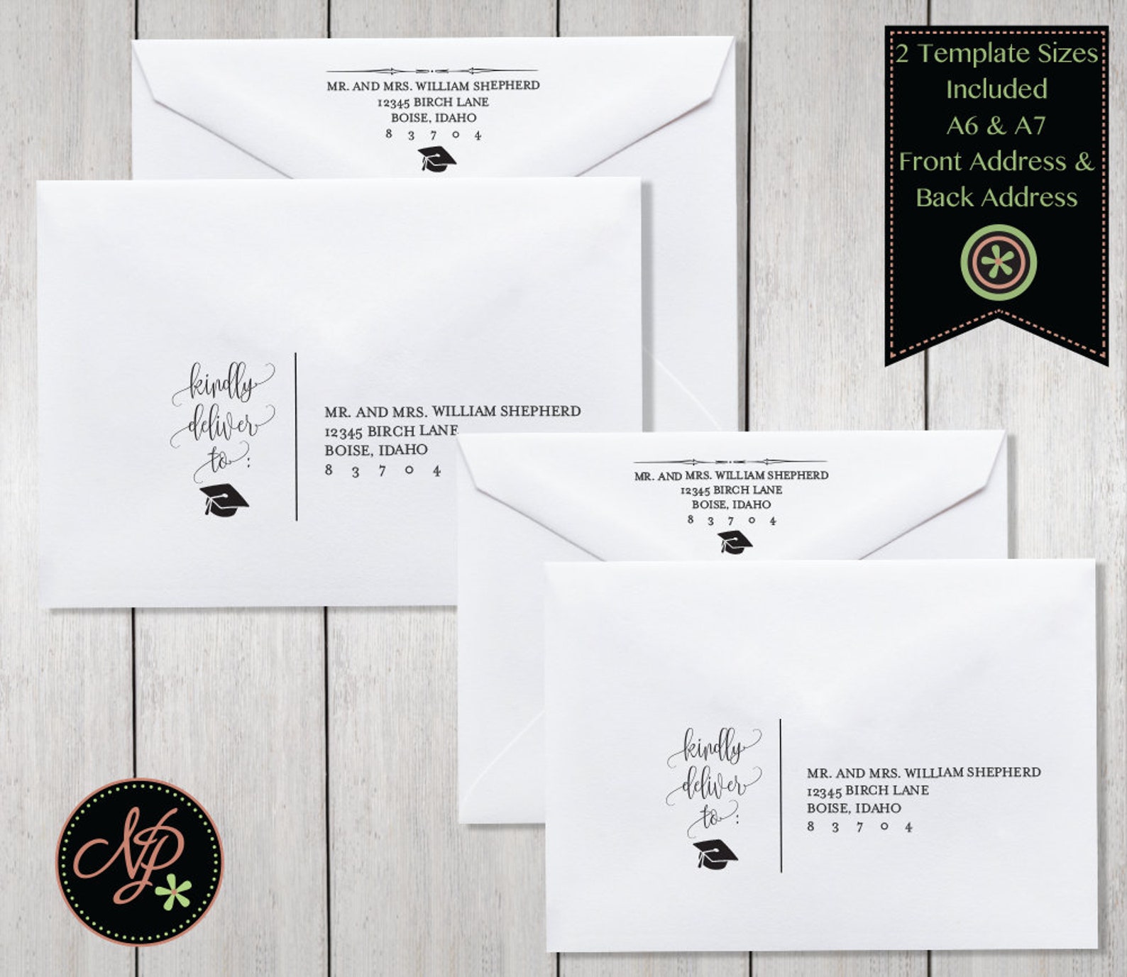 Calligraphy Envelope Printable, Editableenvelope Template, Graduation ...