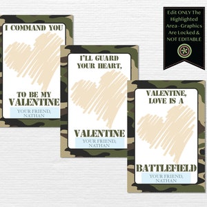 Kids Army Valentine Cards, Army Valentines Day Cards, Add Army Men ...