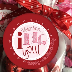 I Dig You Valentines Printable Valentine's Day Label, Kids Valentine ...