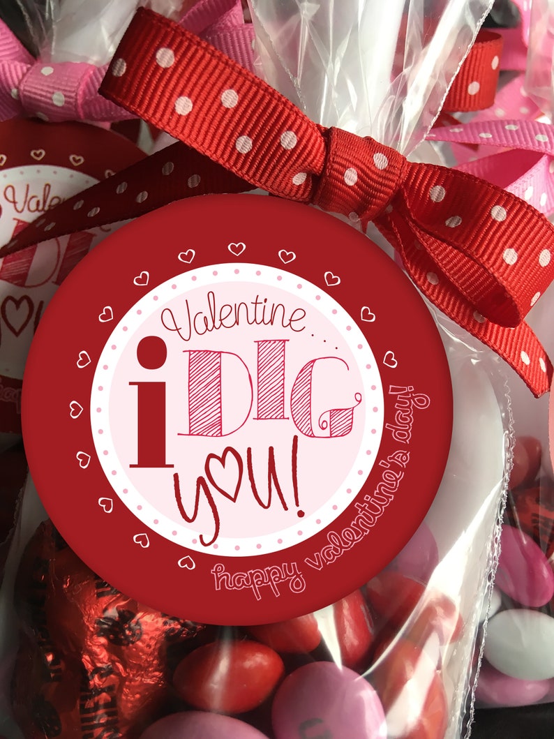 I Dig You Valentines Printable Valentine's Day Label Kids - Etsy