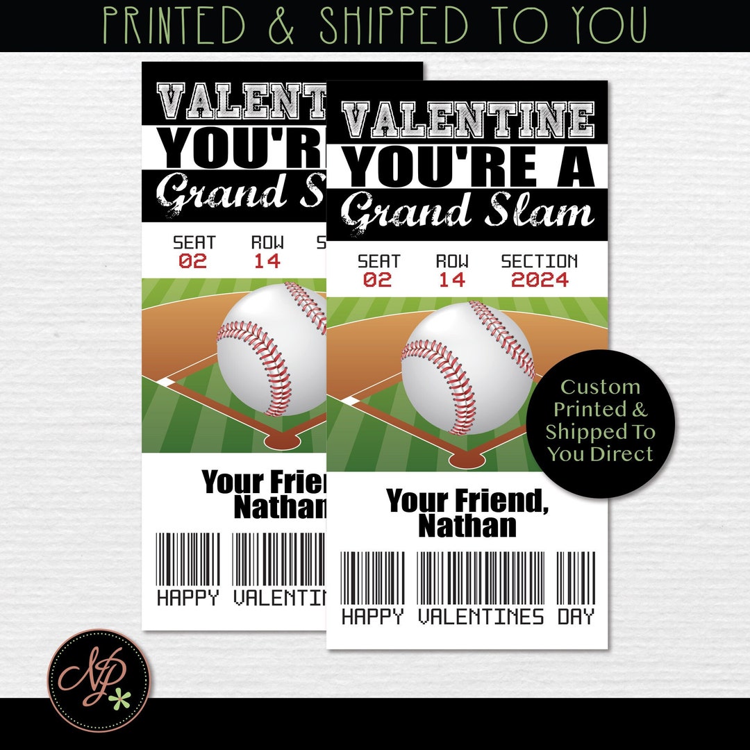 Kids Valentine Cards, Printed White Sox Baseball Valentines Tickets ...