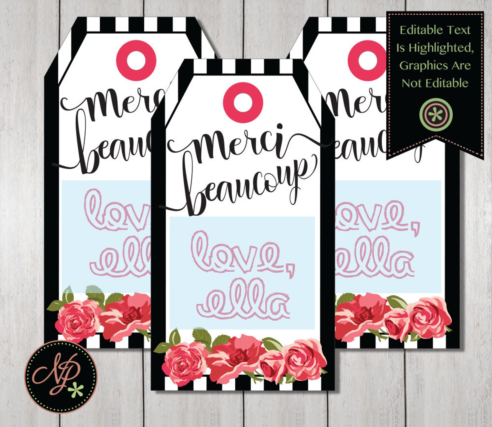 Paris Theme Birthday Favor Tags, Printable Paris Birthday Party Favor ...