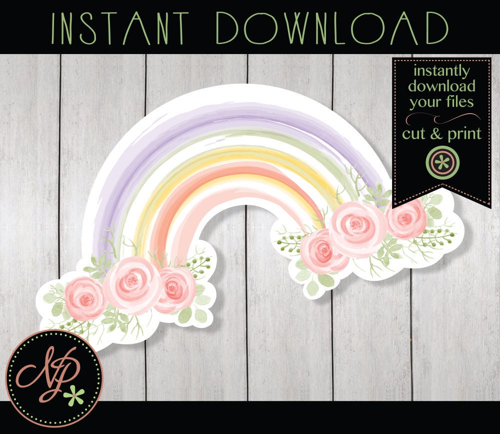 Unicorn Rainbow Cake Topper Printable Rainbow Cake Topper | Etsy