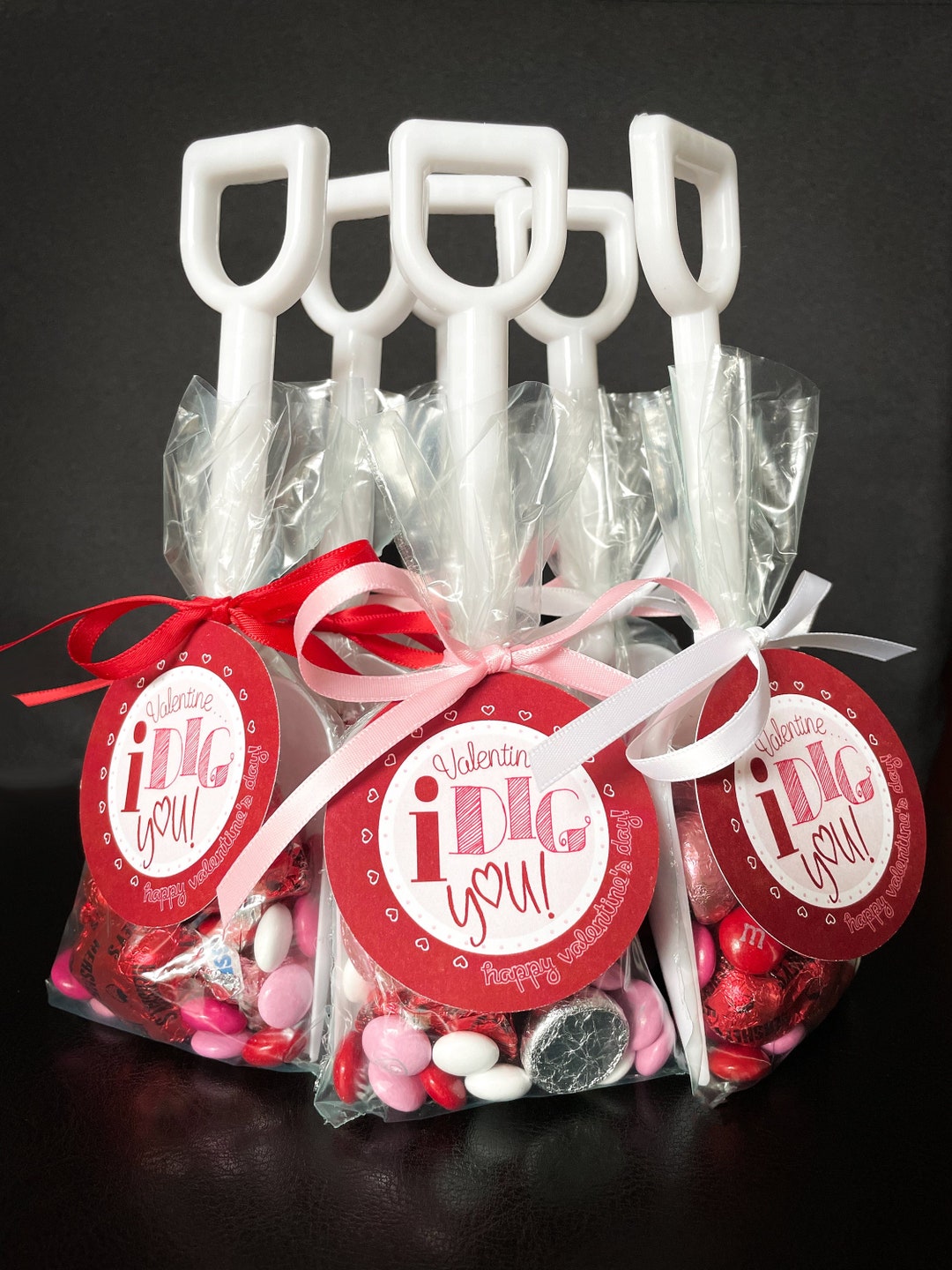 I Dig You Valentines Tags With Ribbons, Valentine's Day Tag, Kids ...