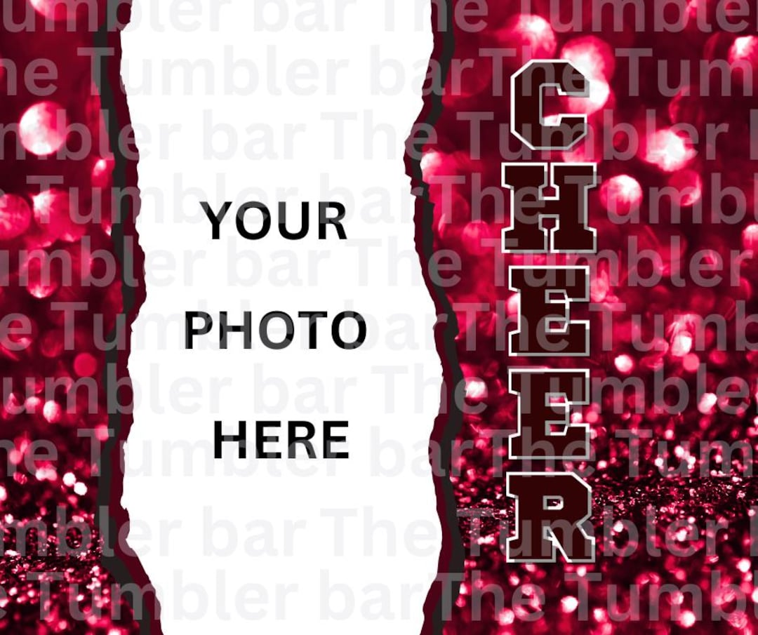 20 Oz Skinny Tumbler Cheer Blank for Name Glitter Maroon Sublimation ...