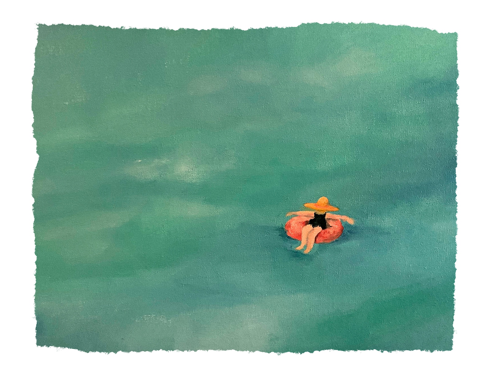 Floating in the Ocean Acrylic Painting Art Print - Etsy