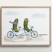 Whimsical Pickles With Mustaches on a Bicycle Built for Two - Etsy