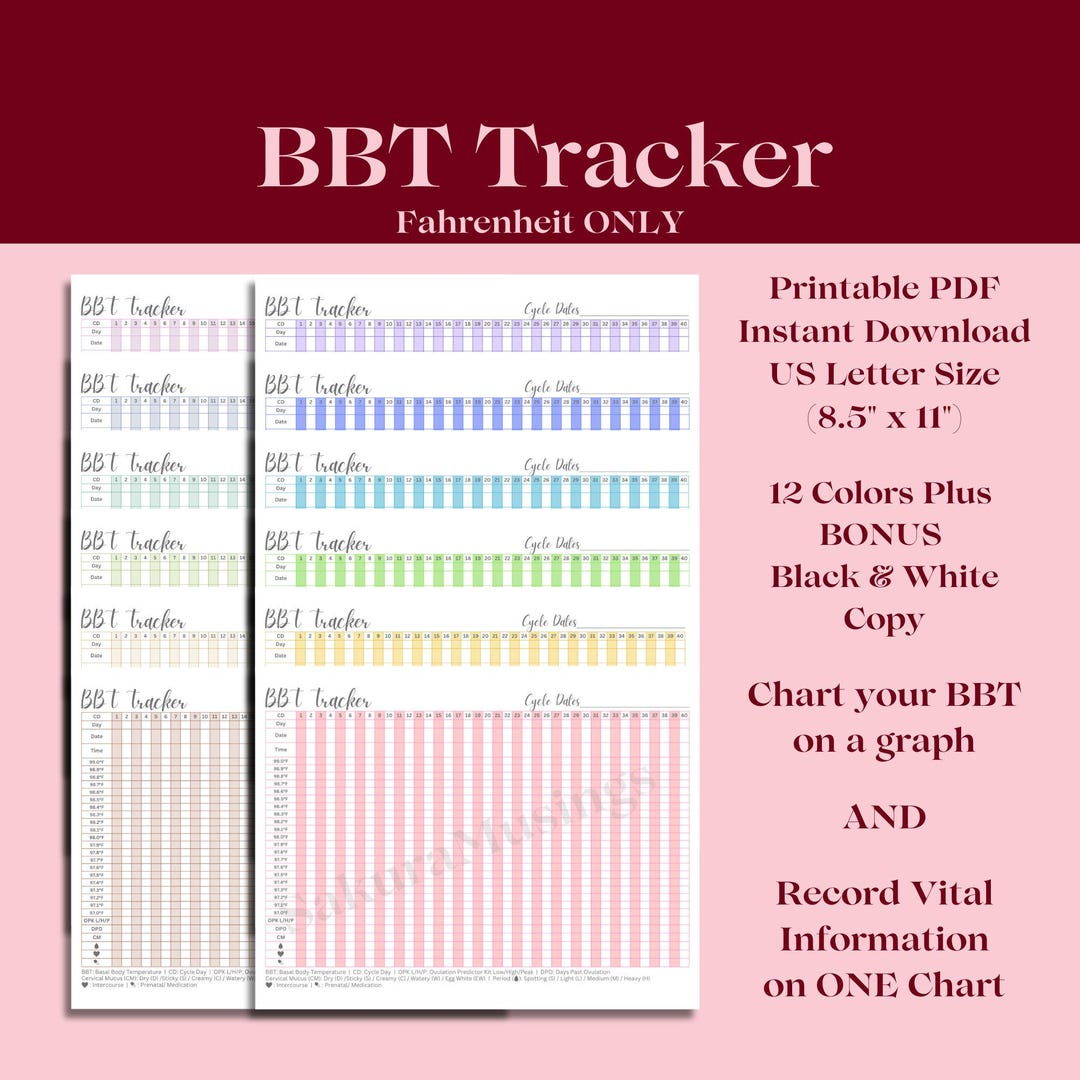 Pregnancy Planner BBT Chart Cycle Tracker Trying to Conceive Cycle ...