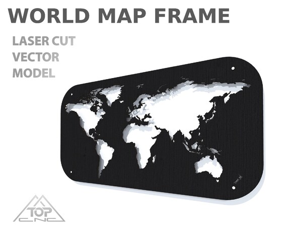 World Map Laser Cut File World Map Vector Digital Download | Etsy Denmark