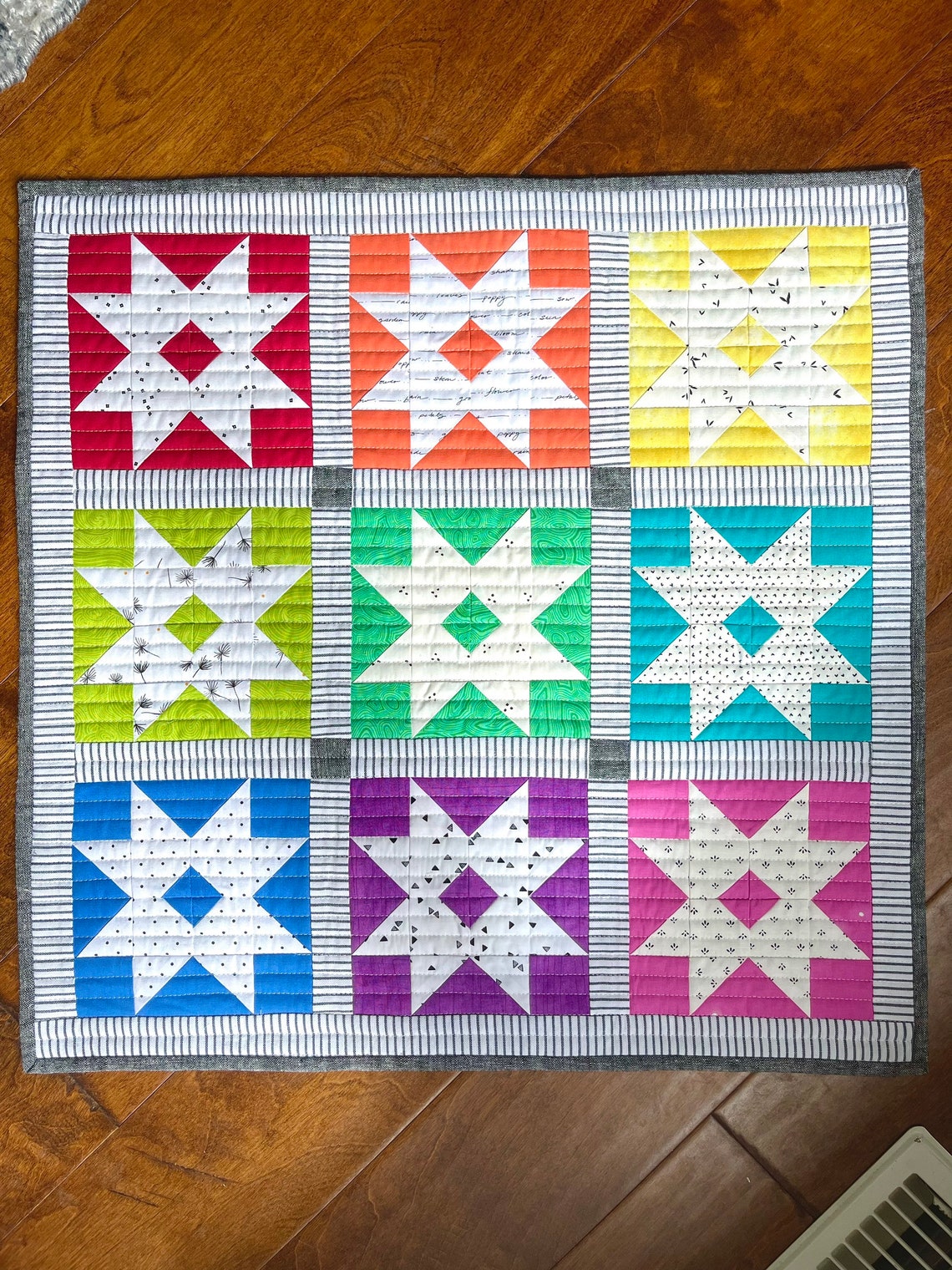 Nine Patch Star Mini Quilt Pattern PDF Digital File | Etsy