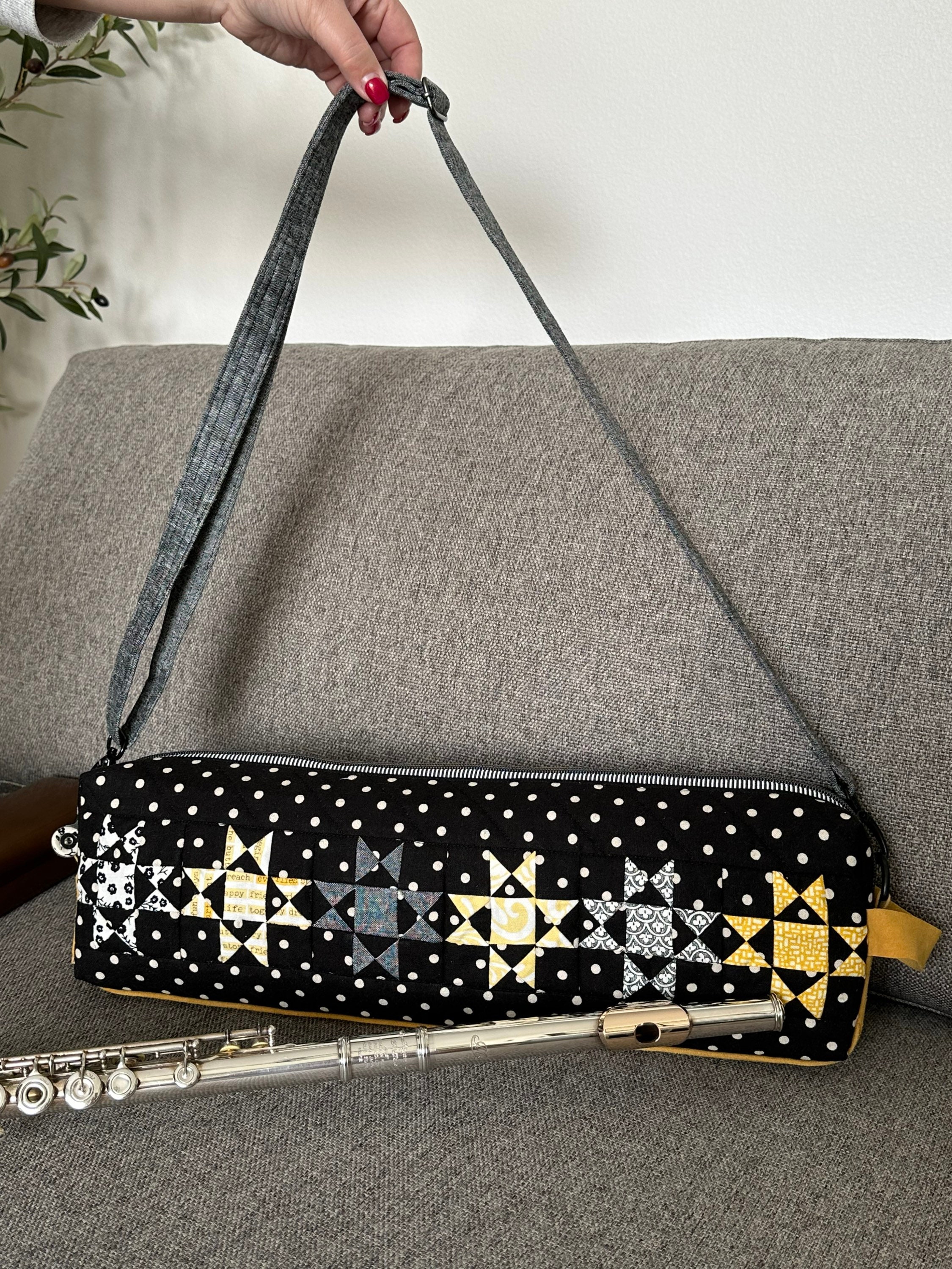 Handmade Flute Case Bag: Polka Dot Star Design, Adjustable Strap - Etsy