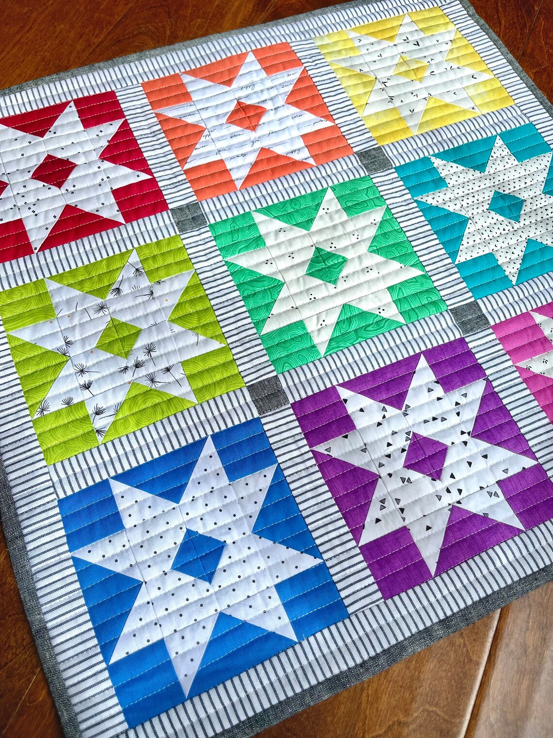 Nine Patch Star Mini Quilt Pattern Paper Copy | Etsy