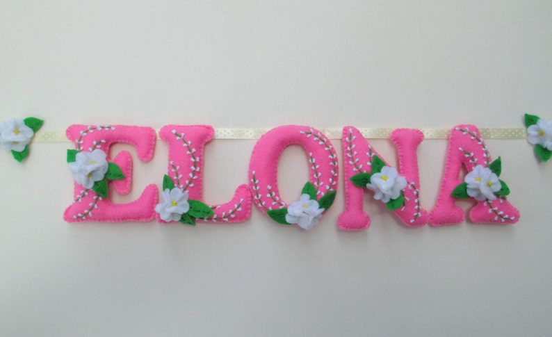 Felt name banner Personalized gift Name garland Girl nursery | Etsy