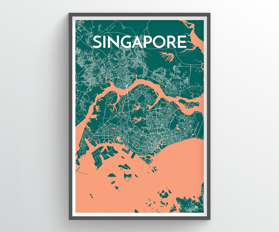 SINGAPORE, Singapore, City Map Print // Modern Minimalist Art Design ...