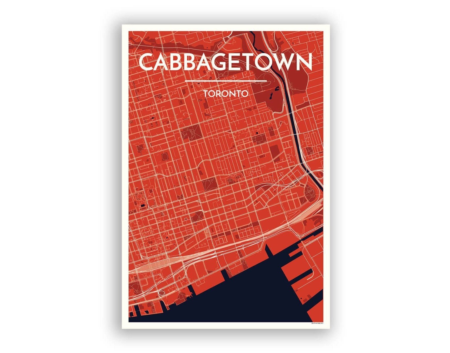CABBAGETOWN-TORONTO Canada City Map Print // modern | Etsy