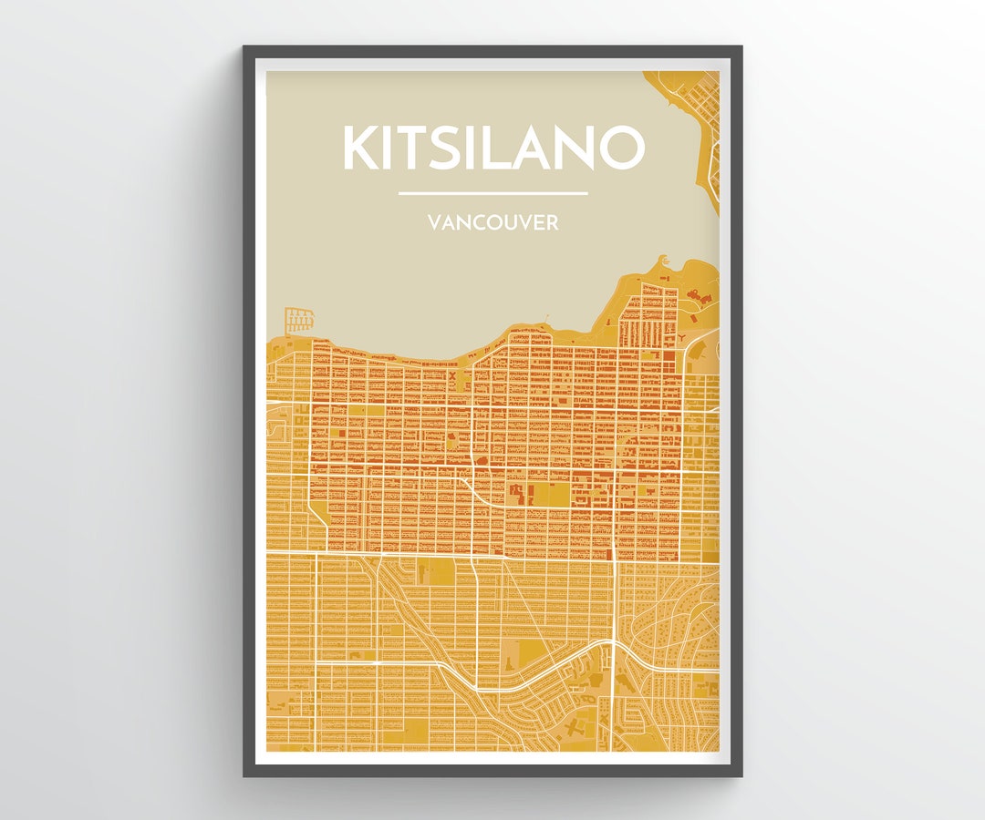 VANCOUVER KITSILANO, Canada, City Map Print // Modern Minimalist Art ...