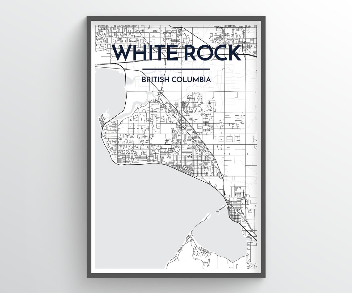 WHITE ROCK Canada City Map Print // home decor office - Etsy.de