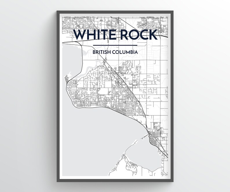 WHITE ROCK Canada City Map Print // home decor office - Etsy.de