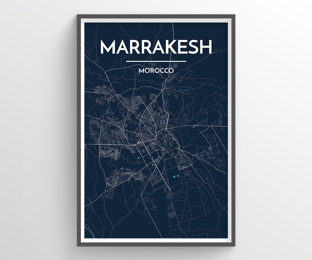 MARRAKESH, Morocco, City Map Print // home decor, office decor ...