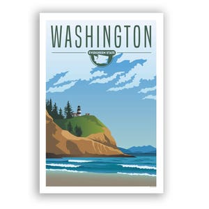 Washington State Map Print // Modern Minimalist Art Design Home Office ...