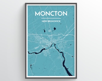Moncton City Map Art - Etsy