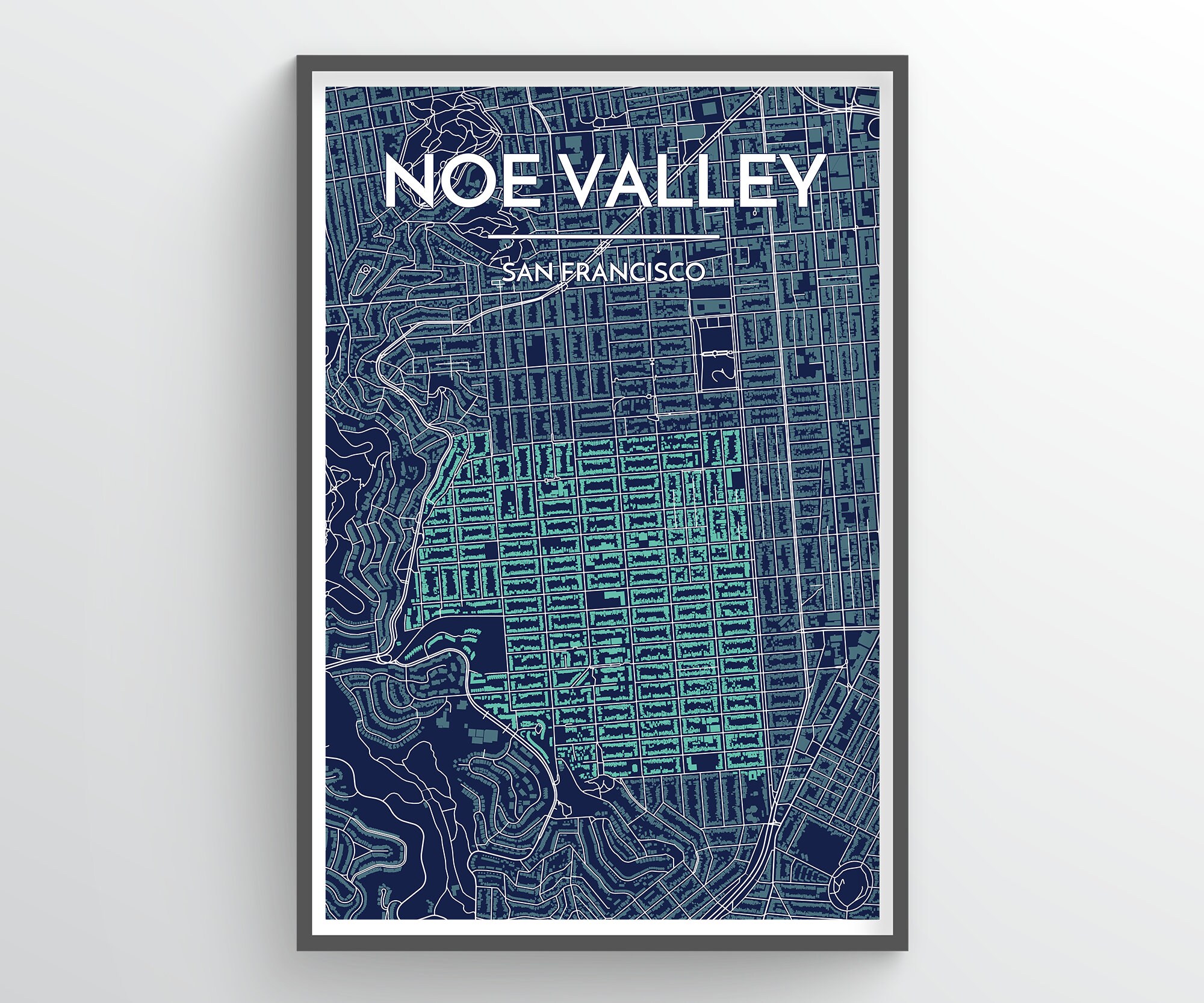 Noe Valley of SAN FRANCISCO United States City Map Print // | Etsy