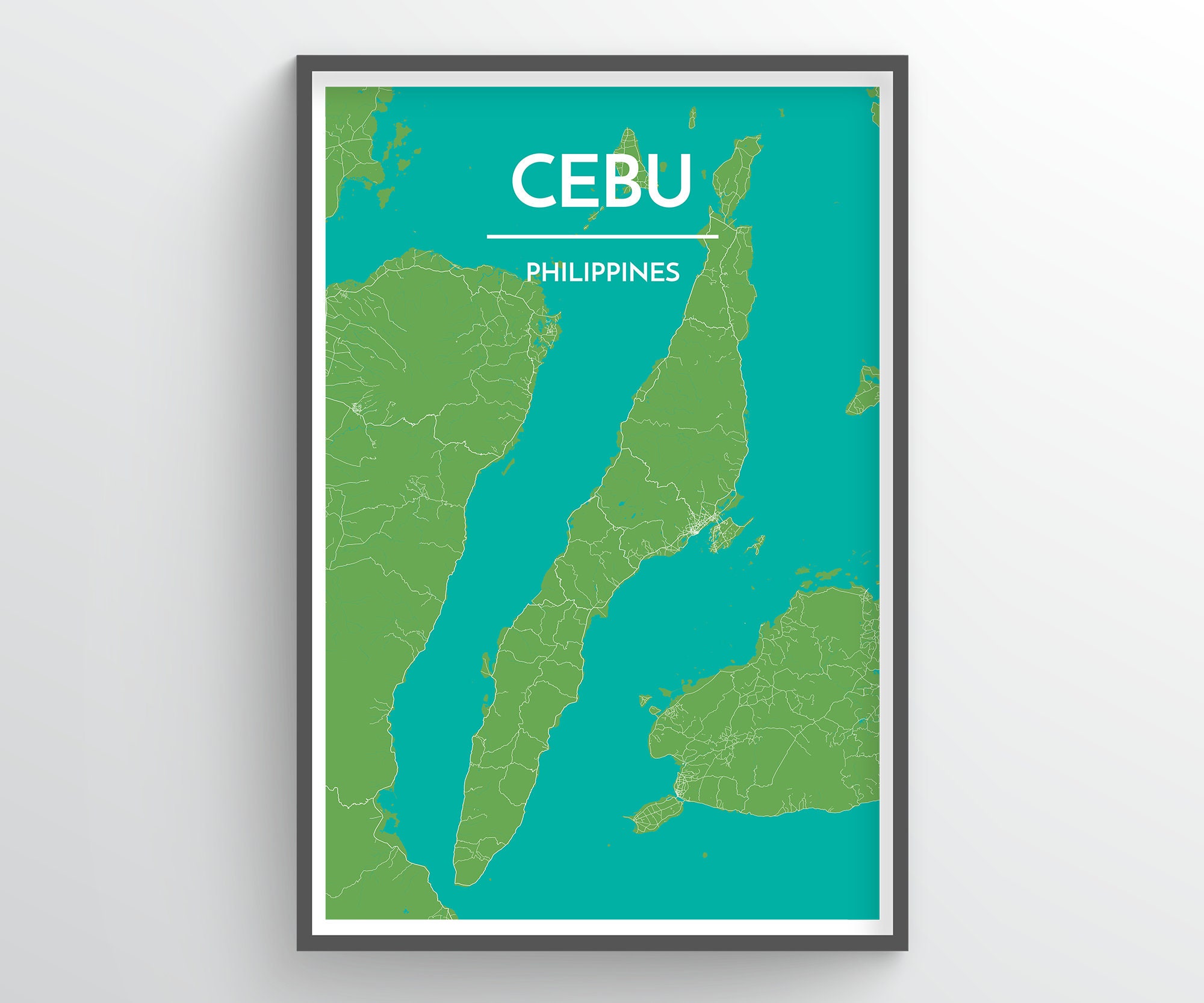 CEBU Philippines City Map Print // Home Decor Office Decor - Etsy UK