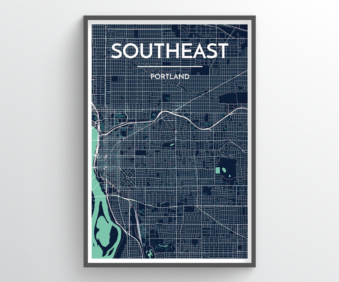 South East Portland City Map Print // modern minimalist art design home ...
