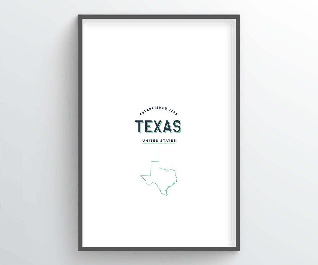 Texas State Word Art Print Style: state Line - Etsy
