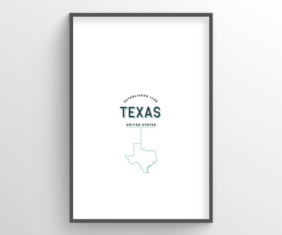 Texas State Word Art Print Style: state Line - Etsy