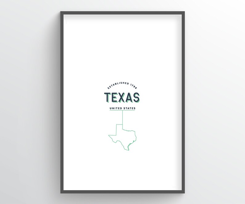 Texas State Word Art Print Style: state Line - Etsy